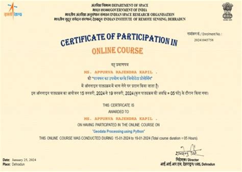 Online Course On Geodata Processing By Isro Appurva Kapil Posted On The Topic Linkedin