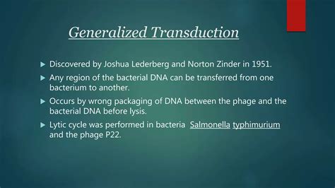 Transduction On Bacteria Pptx