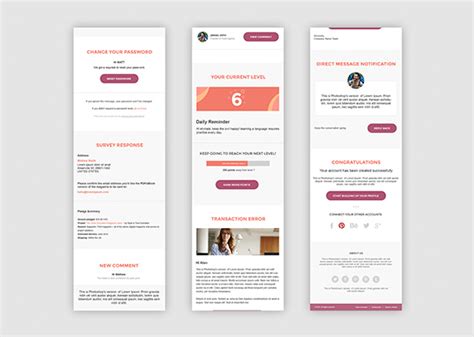 outstanding email notification template pack for social and app services