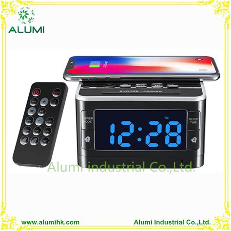 Wireless Charging Alarm Clock Docking Station For Alumi Wireless