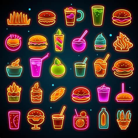 Premium Photo Neon Icons Generated By Ai Premium Photo Neon Icons Generated By Ai
