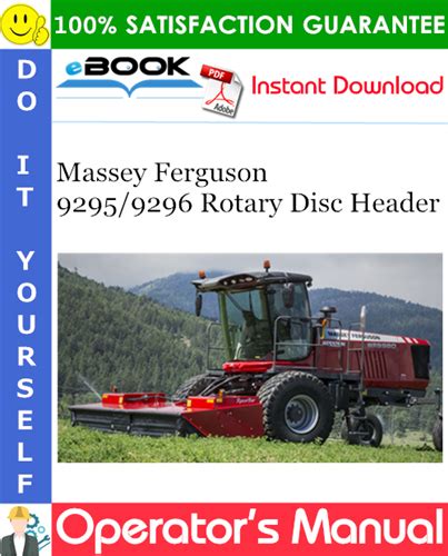 Massey Ferguson 9295 9296 Rotary Disc Header Operators Manual Pdf Download