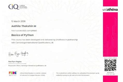 Proud To Share That I Have Completed The Basics Of Python Certification
