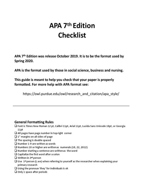 Apa 7th Edition Formatting Guide Pdf Apa Style Citation