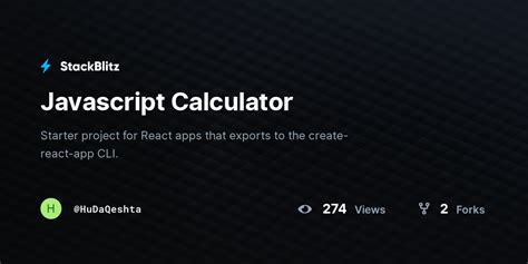 Javascript Calculator Stackblitz