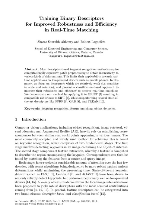 pdf training binary descriptors for improved robustness and
