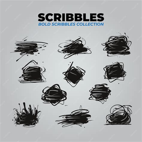 Premium Vector Vector Abstract Set Of Bold Scribble Doodles