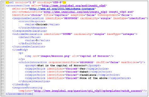 A Single Choice Question Coded In Ims Qti Version 2 Download
