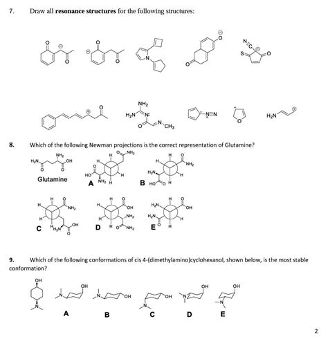 7. Draw all resonance structures for the following | Chegg.com