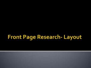 Front Page Research Layout PPTX