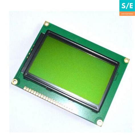 jual 12864 128x64 graphic lcd module green color backlight warna hijau