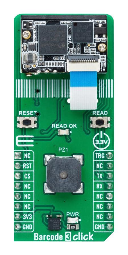 mikroe 6130 mikroelektronika add on board barcode 3 click mikroe mikrobus compatible