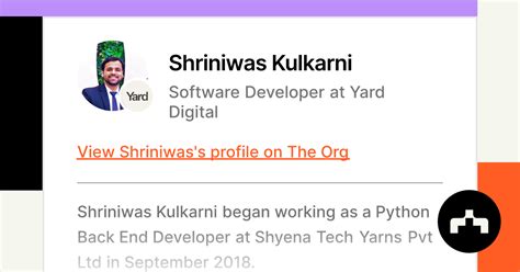 shriniwas kulkarni software developer at yard digital the org