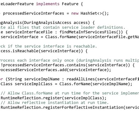 example feature to support the java serviceloader download