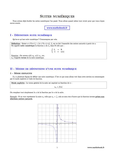Suites Numériques Cours Pdf à Imprimer Maths Terminale Es