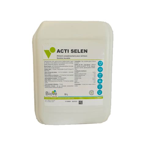 Acti Selen Solution Orale 5 L Vitamine E Et Sélénium Pour Élevage