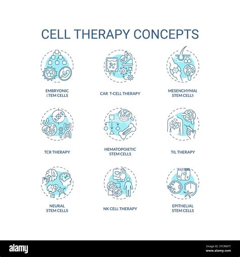 Editable Creative Thin Line Icon Set Representing Cell Therapy Stock Vector Image And Art Alamy