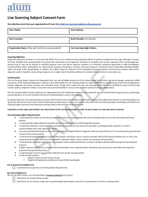 Fillable Online Live Scanning Subject Consent Form Fax Email Print PdfFiller