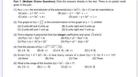 solved part 1 multiple choice questions click the answers