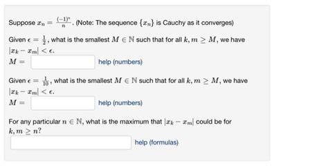 Solved Suppose Xn N −1 N Note The Sequence {xn} Is Cauchy