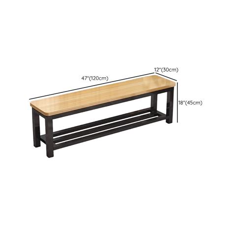Industrial Modern Entryway Bench With Shoe Storage Shelf Narrow Wood