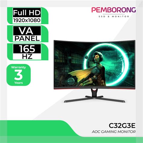 MONITOR AOC GAMING LED CURVED 31 5 C32G3E VA FHD 1MS DP HDMI 2 VESA FS 165HZ Shopee Malaysia
