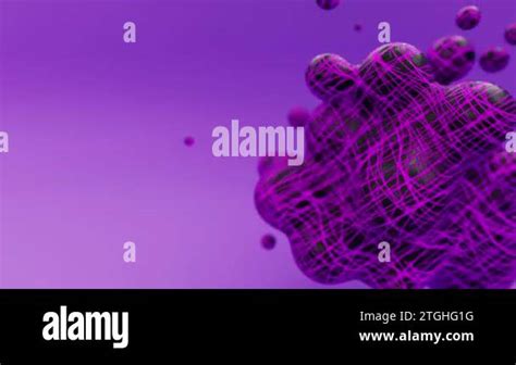 Liquid Animated Metaball With Grid Pattern Or Organic Floating Spheres Blobes Drops Or Bubbles
