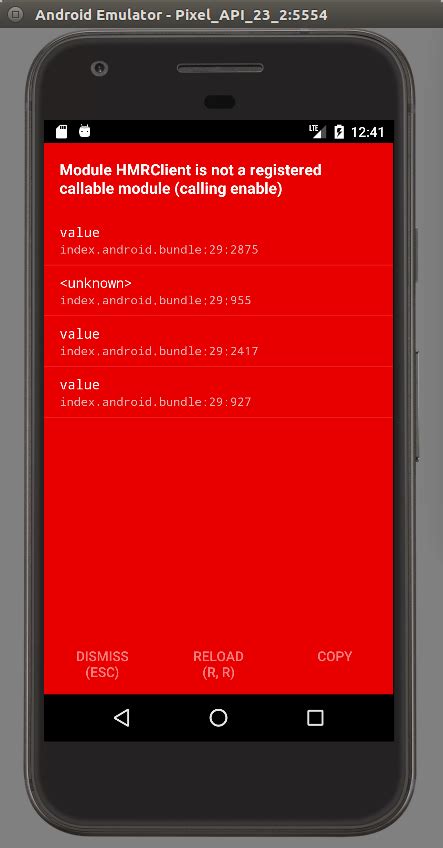 Android React Native Ubuntu Getting Error Module Hmrclient Is Not