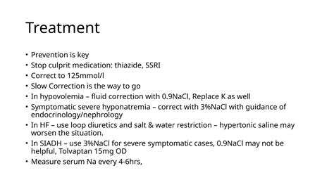 Approach To Hyponatremia Diagnosis And Treatmentpptx