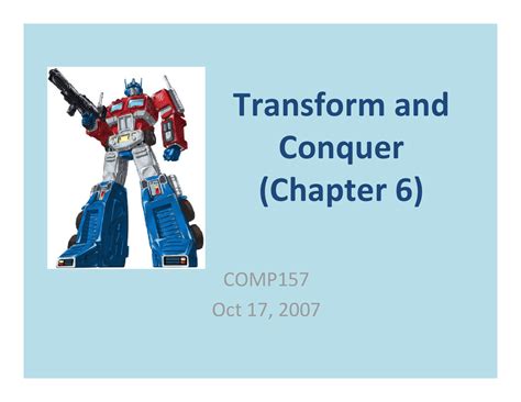 Notes On Transform And Conquer Designanalysis Of Algorithms Comp