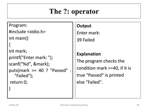 Decision Makingandbranching In C Pptx Programming Languages Computing
