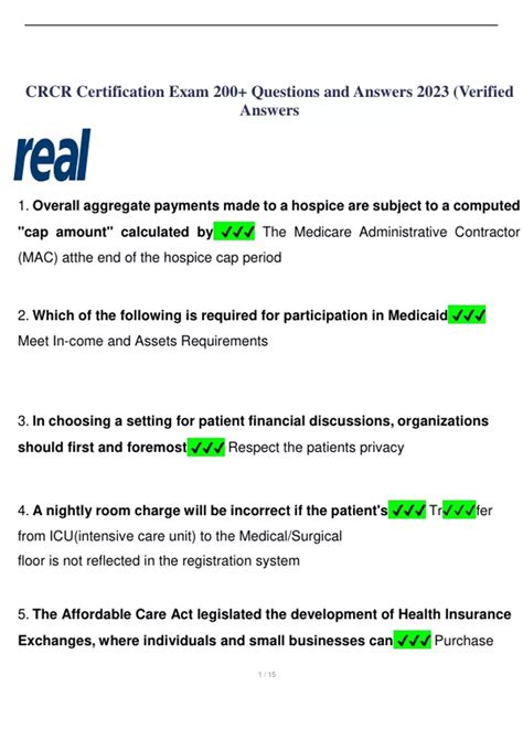 CRCR Certification Exam Questions And Answers Verified CRCR Certification Exm