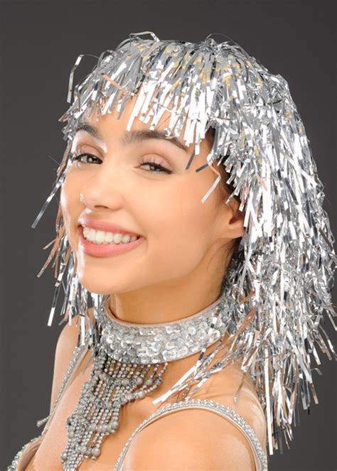 Silver Tinsel Wig