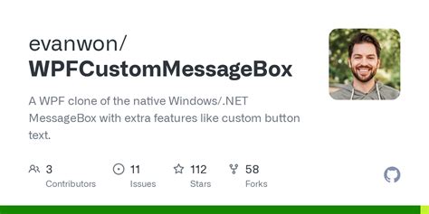 GitHub Evanwon WPFCustomMessageBox A WPF Clone Of The Native Windows NET MessageBox With