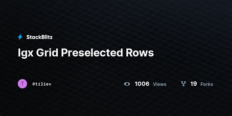 Igx Grid Preselected Rows Stackblitz