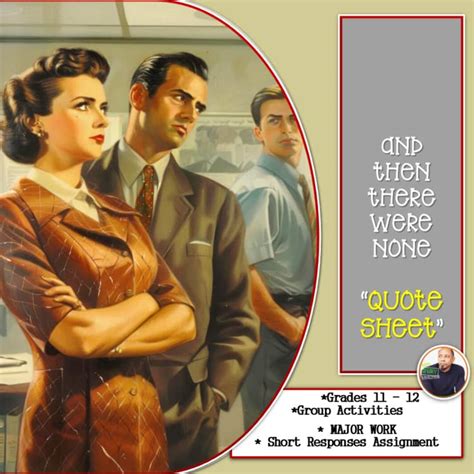 And Then There Were None Quote Sheet By The Angry Teacher Store