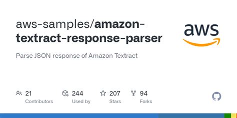 Github Aws Samplesamazon Textract Response Parser Parse Json Response Of Amazon Textract