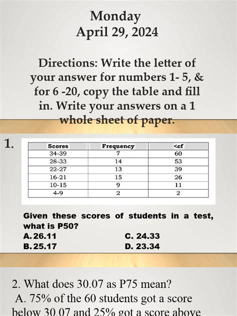 Solving Problems Involving Measures Of Position Pdf Percentile