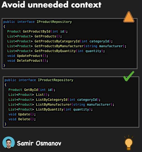 Csharp Dotnet Dotnetcore Repository Designpattern Tip Cleancode Samir Osmanov 71 Comments