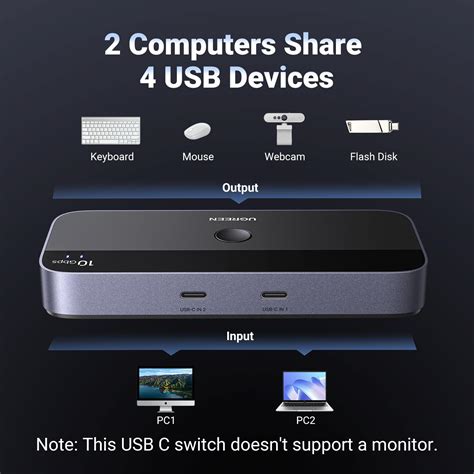 Ugreen 10gbps Usb C Switch 2 Computers Share 4 Usb 32 Ports Ugreen Eu