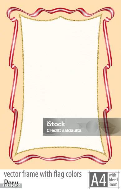 프레임과 보호 그리드와 페루 국기의 색상의 리본 테두리 벡터와 피 3 M M 공란에 대한 스톡 벡터 아트 및 기타 이미지 공란 교육 디자인 Istock