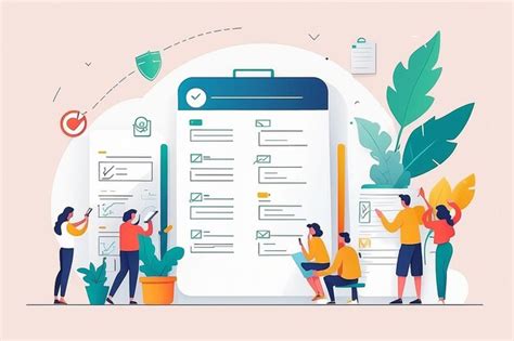 팀 체크리스트 개념 설명 프리미엄 사진