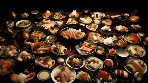 테이블에 다양한 일본 음식 음식 음식 음식 고화질 사진 사진 음식 배경 일러스트 및 사진 무료 다운로드 Pngtree