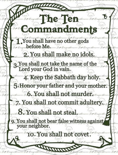 10 Commandments Scroll Svg Digital Download Etsy