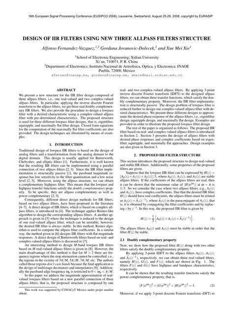 Pdf Design Of Iir Filters Using New Three Allpass Filters Structure