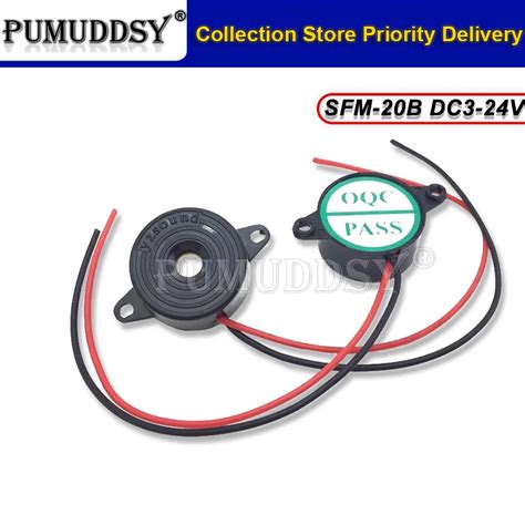 5pcs Sfm 20b Durable Dc3 24v Piezo 3 24v Electronic Buzzer Alarm