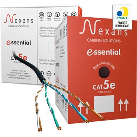 Caixa De Cabo De Rede Cat 5e Cmx 305 Metros Nexans 24 Awg Materiais