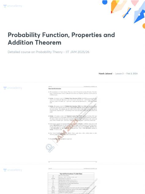 Probability Function Properties And Addition Theorem No Anno Pdf