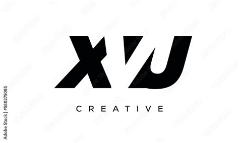 Xvu Letters Negative Space Logo Design Creative Typography Monogram Vector Stock Vector Adobe