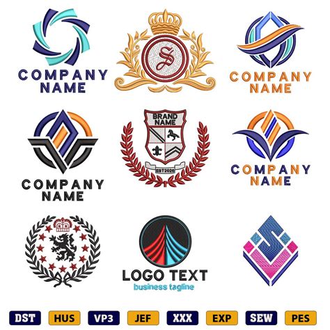 Custom Embroidery Logo Designs Bundle Business Branding Digital